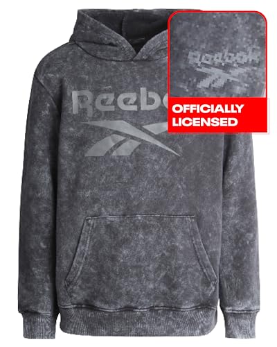 Reebok Boys' Sweatsuit Set - 2 Piece Fleece Hoodie Sweatshirt and Jogger Sweatpants (4-12), Size 8, Premium Black
