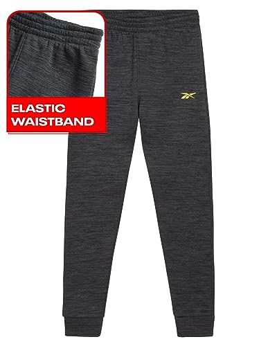 Reebok Boys' Sweatsuit - Active Fleece Zip Hoodie Sweatshirt and Jogger Sweatpants (2T-12), Size 10, Black Straided