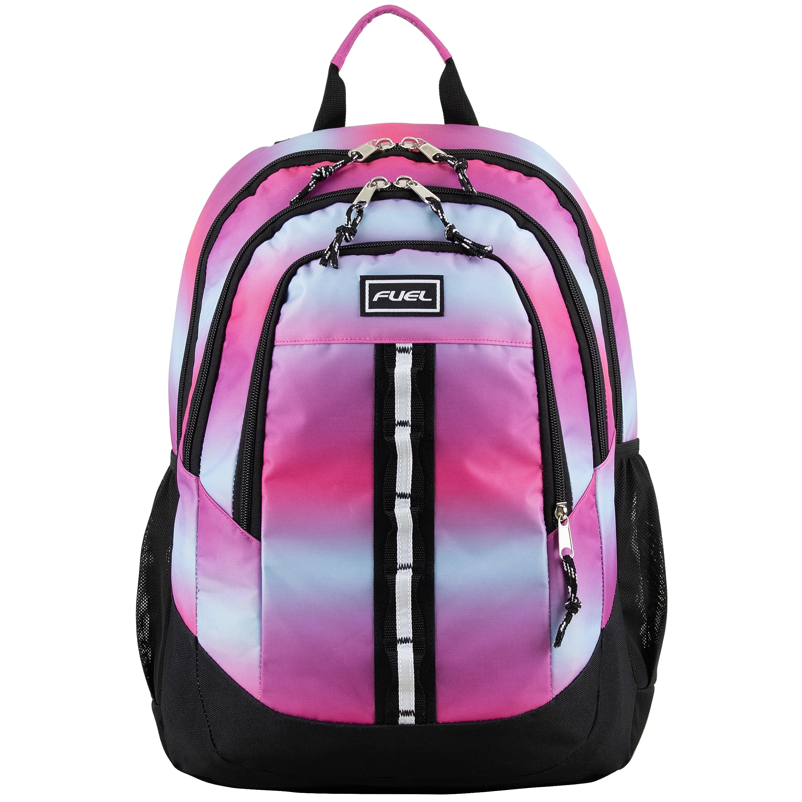 FUEL Travel Laptop Carry On Backpack Sport Shock Multi Large Compartments for College Bookbag, Hiking, Work, 18.5 x 13 x 7 Inches, Pink Pastel