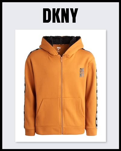 DKNY Boys' Sweatsuit Set - 2 Piece Fleece Sweatshirt and Jogger Sweatpants (Size: 4-12), Size 5, Meerkat