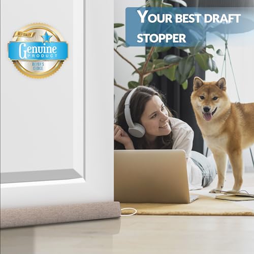 Triangle Door Draft Stopper,36" Weighted Under Door Draft Blocker Bottom Door Seal Noise & Air,Interior Sound Proof Door Snake Draft Insulation Washable Stopper | Cool in Summer & Warm in Winter,Brown