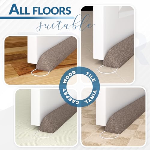 Triangle Door Draft Stopper,36" Weighted Under Door Draft Blocker Bottom Door Seal Noise & Air,Interior Sound Proof Door Snake Draft Insulation Washable Stopper | Cool in Summer & Warm in Winter,Brown
