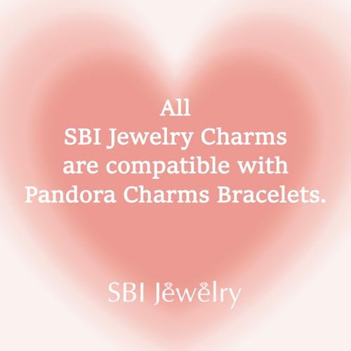 SBI Jewelry Heart Sparkling Initial F Letter Dangle Charm Compatible with Pandora Charms Bracelets Personalized Gifts