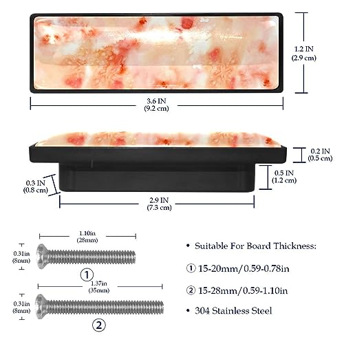 4 Pack 3.6In Double Holes Handles Pulls, Orange Tie-dye Decorative Kitchen Cabinet Dresser Drawer Closet Cupboard Door Handles Pulls for Home Bedroom Bathroom