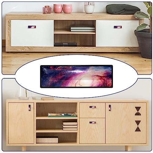 4 Pack 3.6In Double Holes Handles Pulls, Galaxy Planet Print Decorative Kitchen Cabinet Dresser Drawer Closet Cupboard Door Handles Pulls for Home Bedroom Bathroom