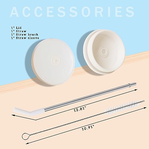 Towsnails 40oz sublimation tumbler with Handle | Leak-proof Lid and Straw | Insulated Coffee Mug Stainless Steel Travel Mug | Modern Insulated Tumblers Cupholder Friendly (4PACK/ White
