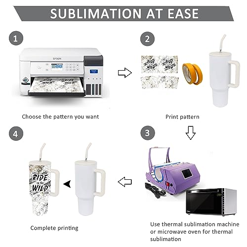 Towsnails 40oz sublimation tumbler with Handle | Leak-proof Lid and Straw | Insulated Coffee Mug Stainless Steel Travel Mug | Modern Insulated Tumblers Cupholder Friendly (4PACK/ White