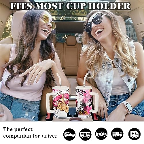 Towsnails 40oz sublimation tumbler with Handle | Leak-proof Lid and Straw | Insulated Coffee Mug Stainless Steel Travel Mug | Modern Insulated Tumblers Cupholder Friendly (4PACK/ White