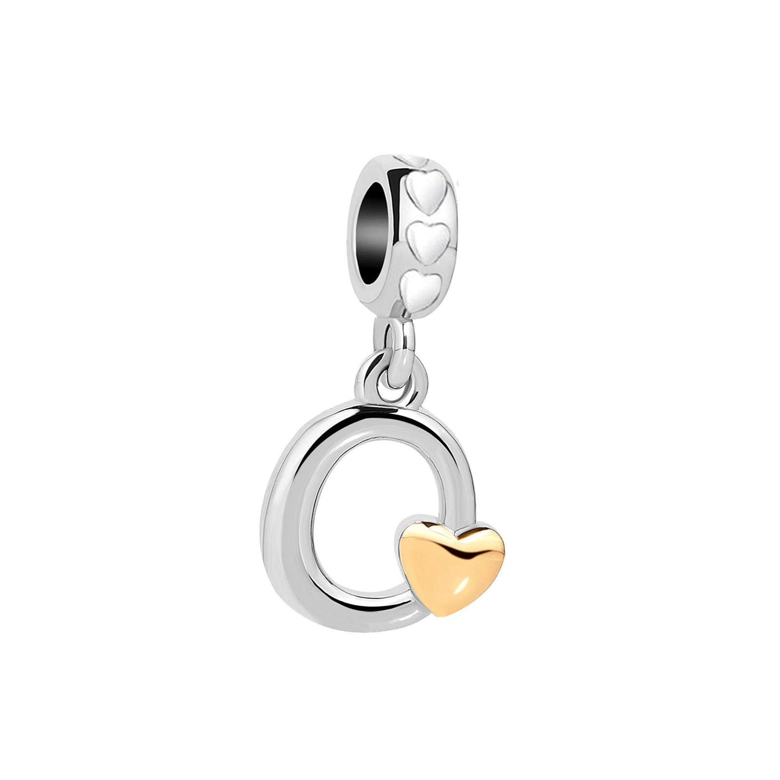 SBI Jewelry Letter O Initial Charm Compatible with Pandora Charms Bracelets for Sister Friends Dangle Pendants Gifts