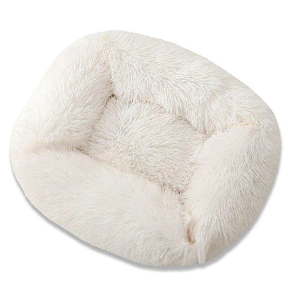 Bed Xs Size Warm Winter Square Super Soft Sleeping Dog Bed Long Plush Washable Cat Mat Basket Puppy House 1Pcs White