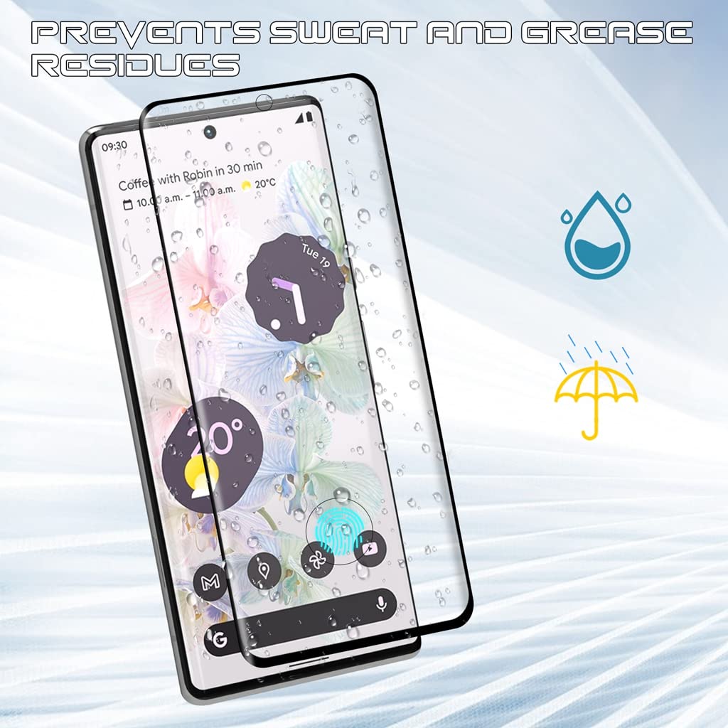 2 Pack for Google Pixel 7 Pro Screen Protector【2+2 Pack】2 Pack Tempered Glass Camera Lens Protector, Compatible Fingerprint, 3D Glass 9H Hardness Tempered Glass Screen Protector for Google Pixel 7 Pro 5g