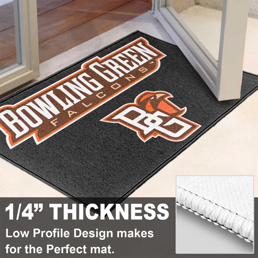 Campus Lab Bowling Green State University Anti-Slip Indoor Doormat, 20β x 31.5β Primary Mark, Floor Mat for Inside Entry Way/Back Door Garage Mudroom Home and Office, Low Profile