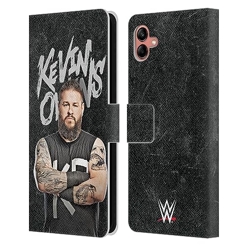 Head Case Designs Officially Licensed WWE Portrait Kevin Owens Leather Book Wallet Case Cover Compatible with Samsung Galaxy A04 (2022)