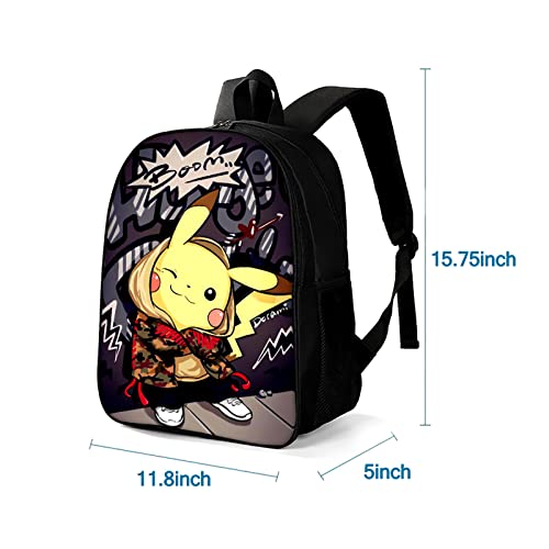 AEXNNZD 2Pcs Anime Backpack Set 16 Inch Backpacks With Pencil Case Multifunction 3D Printed Sports Daypack Travel Bag