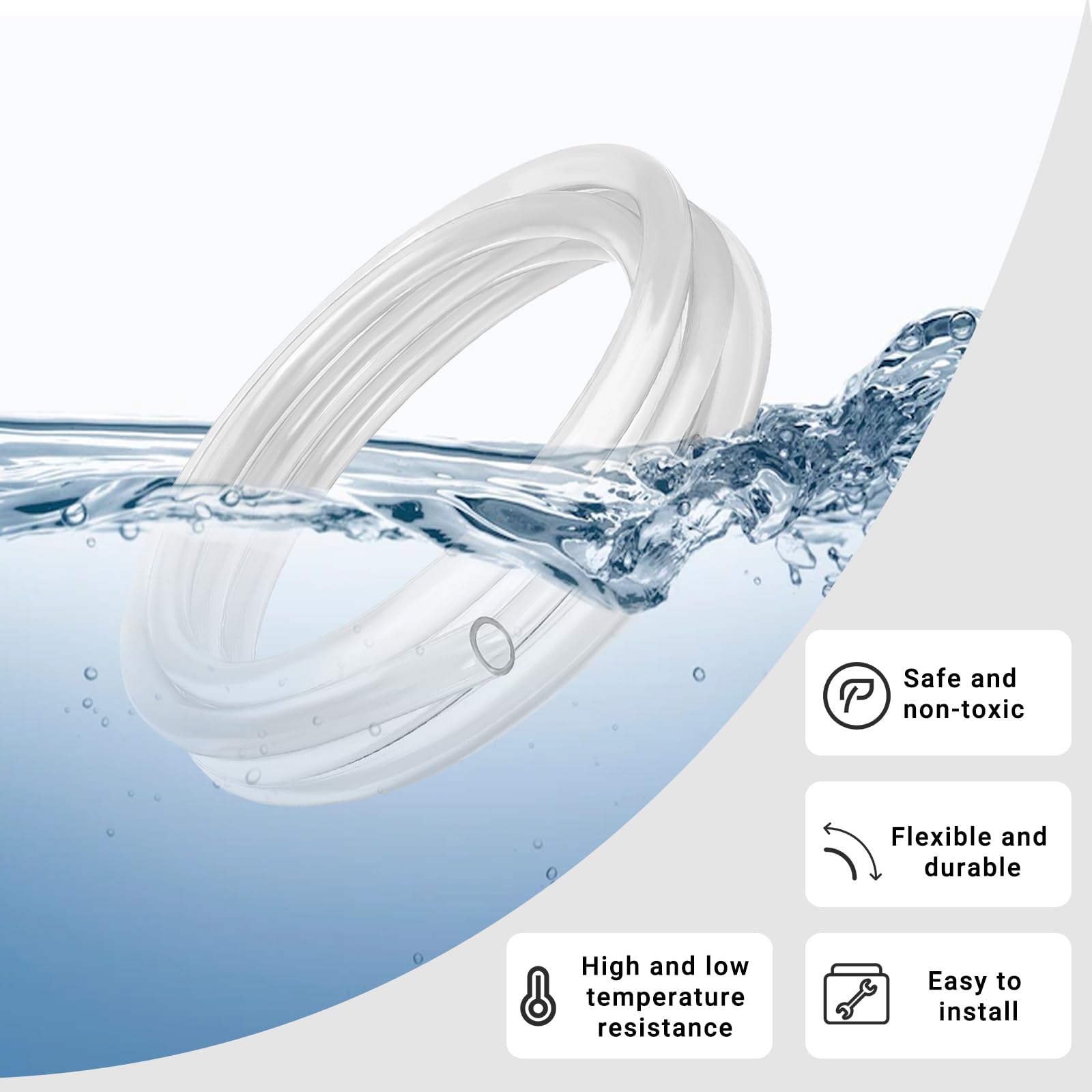 10ft Air Conditioner Drain Hose, AC Drain Hose Connector(3/5 inch),Window Air Conditioner Drain Kit for Universal Mini-Split Unit (White-1Pack)
