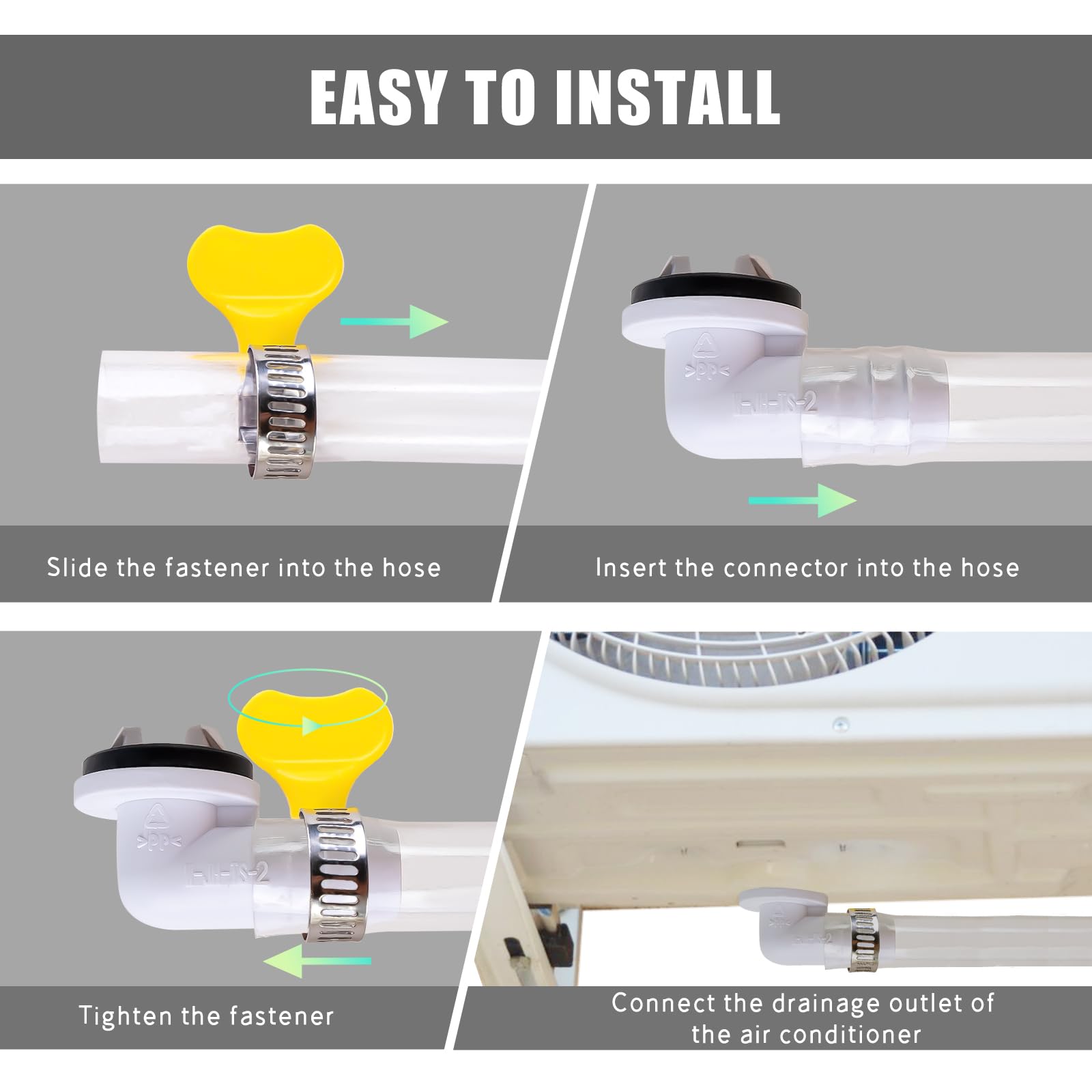 10ft Air Conditioner Drain Hose, AC Drain Hose Connector(3/5 inch),Window Air Conditioner Drain Kit for Universal Mini-Split Unit (White-1Pack)