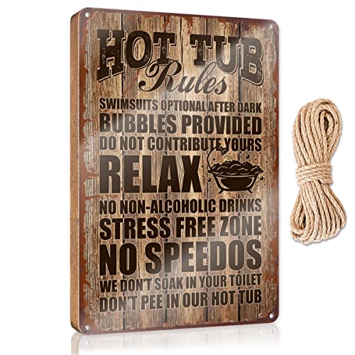 Outdoor Wooden Signs Funny Hot Tub Rules Wooden Sign Cool Posters For Guys Bar Signs For Man Cave (Size : 20X30CM)