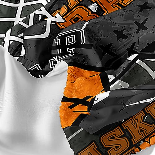 BailiPromise Basketball Sports Microfiber Flat Fitted Sheets Set for Children Graffiti Style Soft Bed Sheets Basketball Frames Kids Sheets Set Twin Size 1 Fitted Sheet, 1 Flat Sheet, 2 Pillow Cases