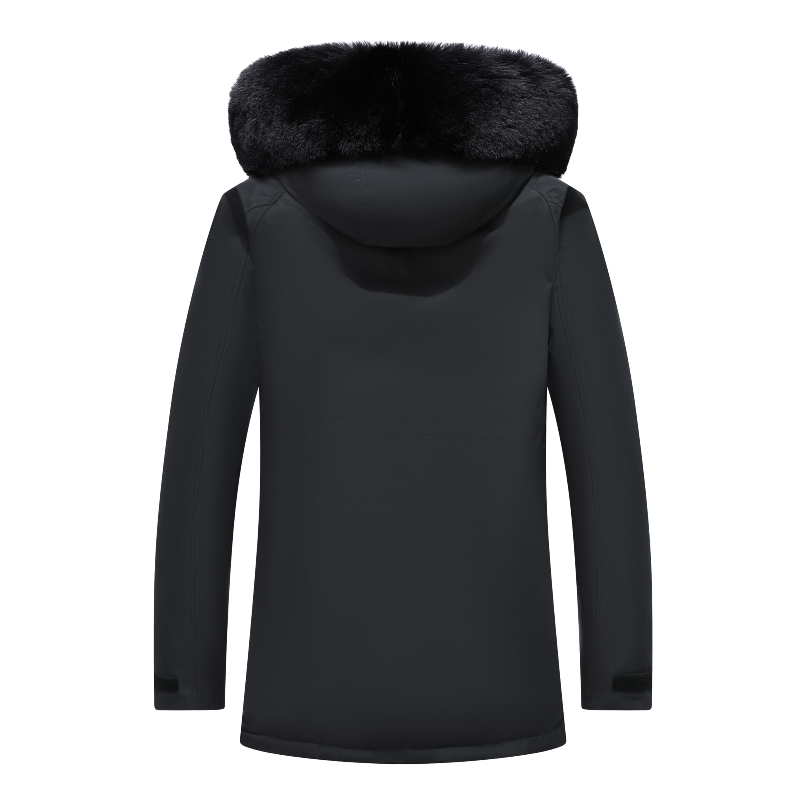 MOERDENG Men's Winter Thickened Warm Down Coats Windproof Waterproof Hooded fashions Puffer Jacket Black M