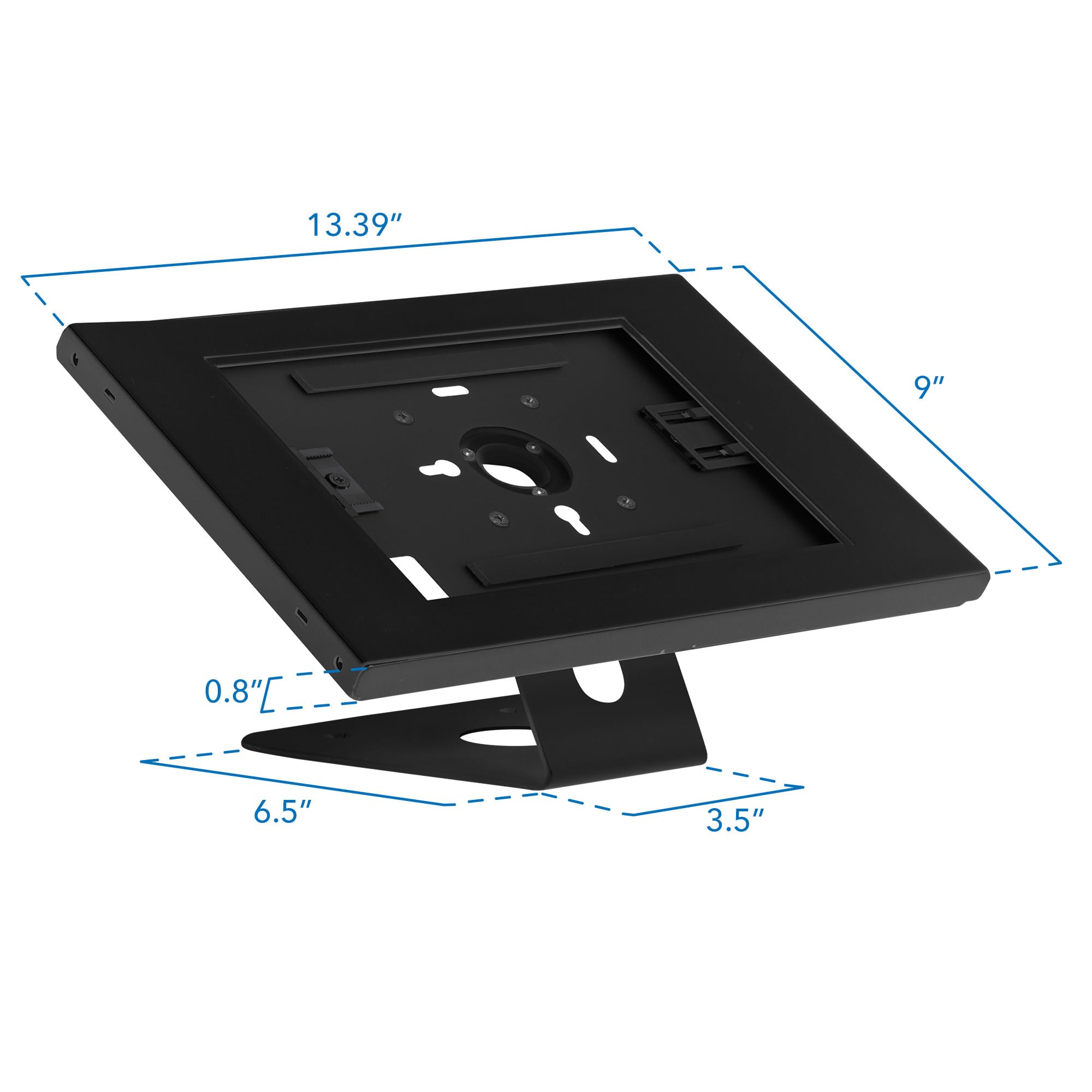 Mount-It! Anti-Theft Tablet Kiosk, Locking Tablet Enclosure with Counter Top and Wall Mount Base, Universal Enclosure for iPads Gen 7, 8, 9 and 10, iPad Pro, iPad Air, Black