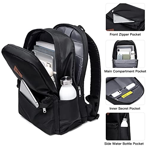 School Backpack for Women & Men - Casual School Backpack Water Resistant Bookbag with Laptop & Bottle Side Pockets for Boys Girls School Bag for Elementary Middle High School College Students