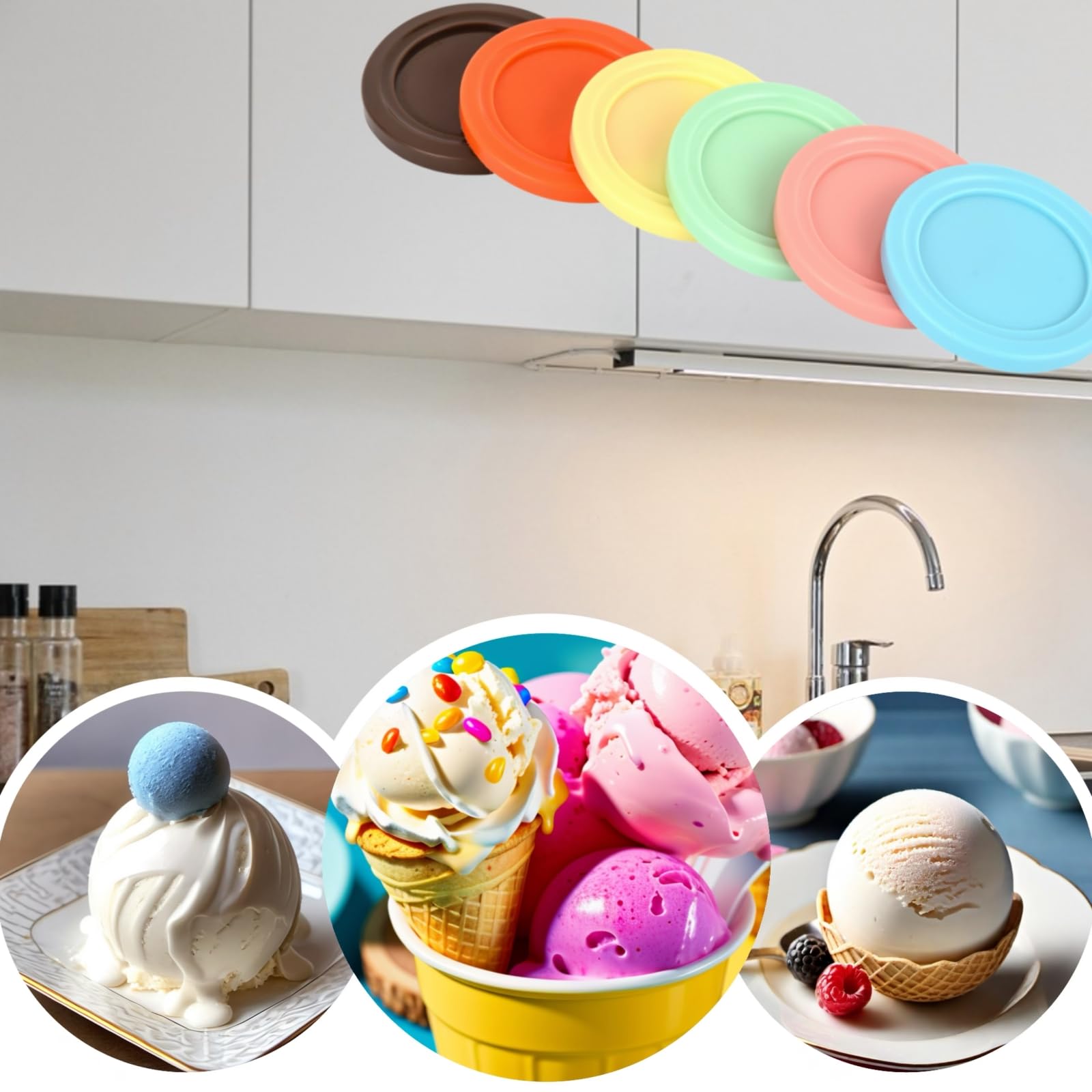 TFUTLT Containers Replacement for Ninja Creami Pints and Lids - 4 Pack with Leak Proof Lids,Ice Cream Containers Compatible with NC301 NC300 NC299Series Ice Cream Maker,Tubs Dishwasher Safe 16oz Cups