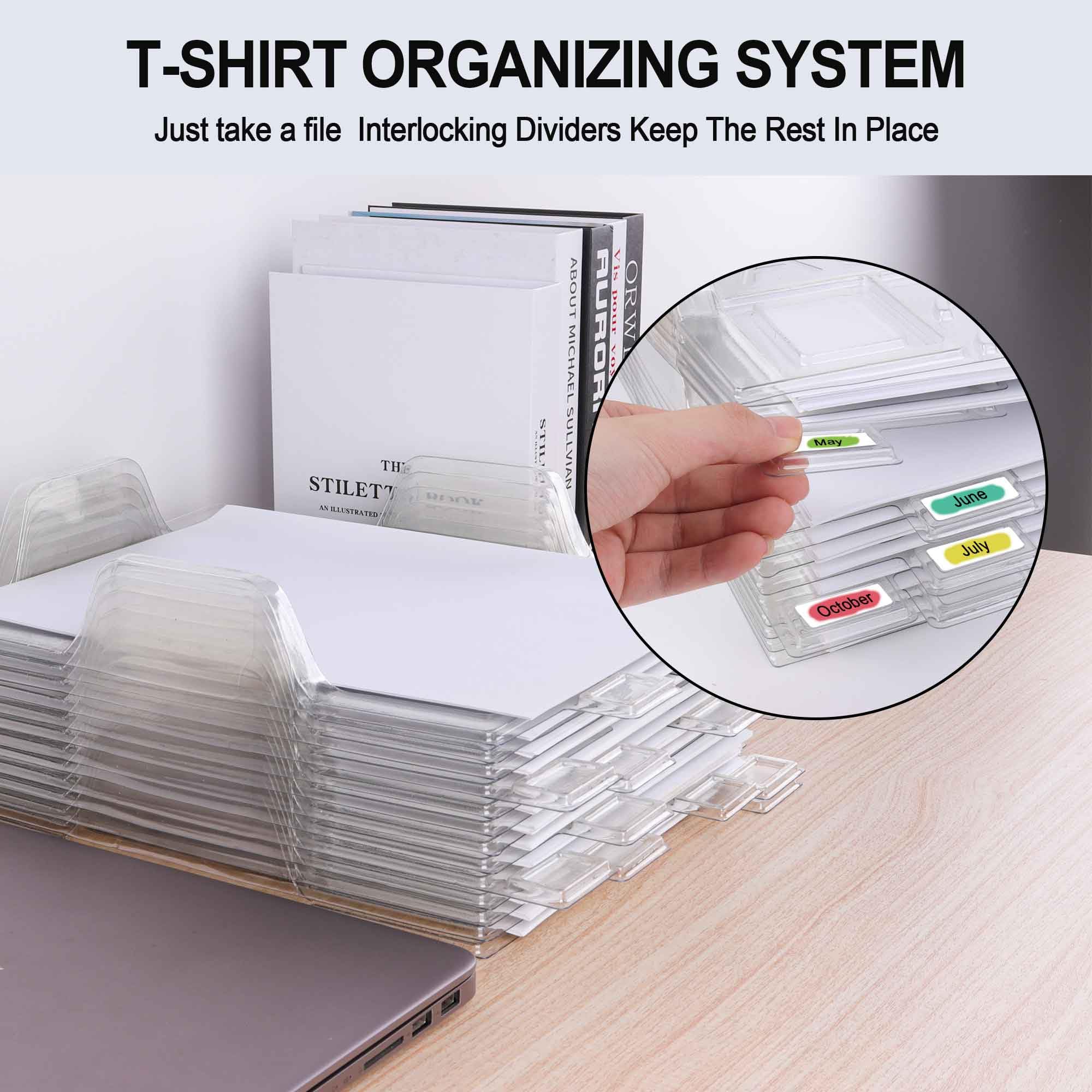 AUKUS Stackable Paper Organizers - Durable and Sturdy File Trays for Desk, Transparent Design - Ideal for Office, School, Home - A4 Size, 24 Pack
