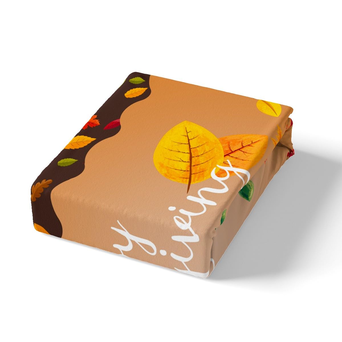 Feelyou Autumn Harvest Bed Sheet Set for Kids Boys Girls 3 Pieces Happy Thanksgiving Day Bedding Set Fall Pumpkin Fitted Sheet with 1 Flat Sheet & 1 Pillowcase Twin Size