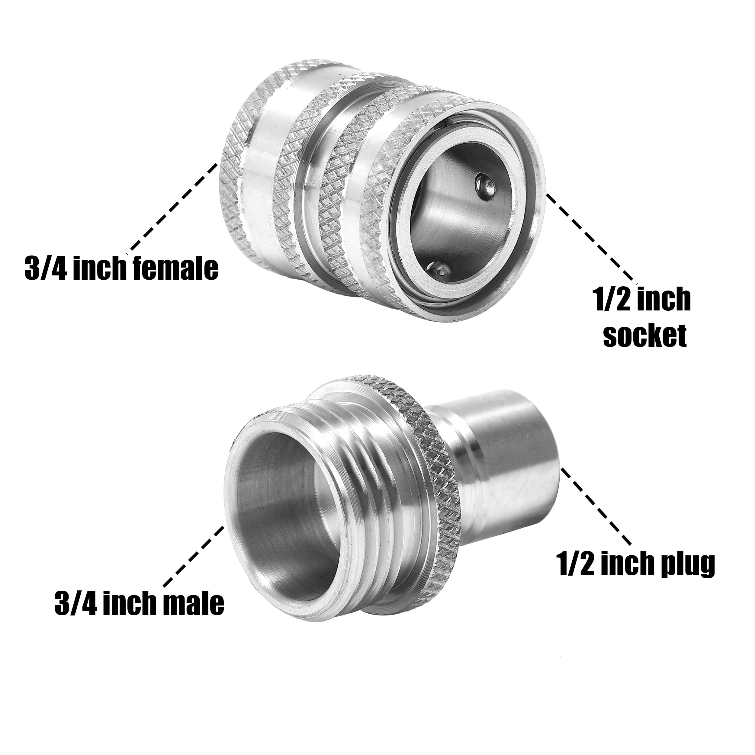 M MINGLE Garden Hose Adapter with Extra 8 Washers, Garden Hose Quick Connect Fittings