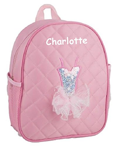 Princess Personalized Quilted Pink Tutu Themed Backpack Dance Bag - 12 Inches
