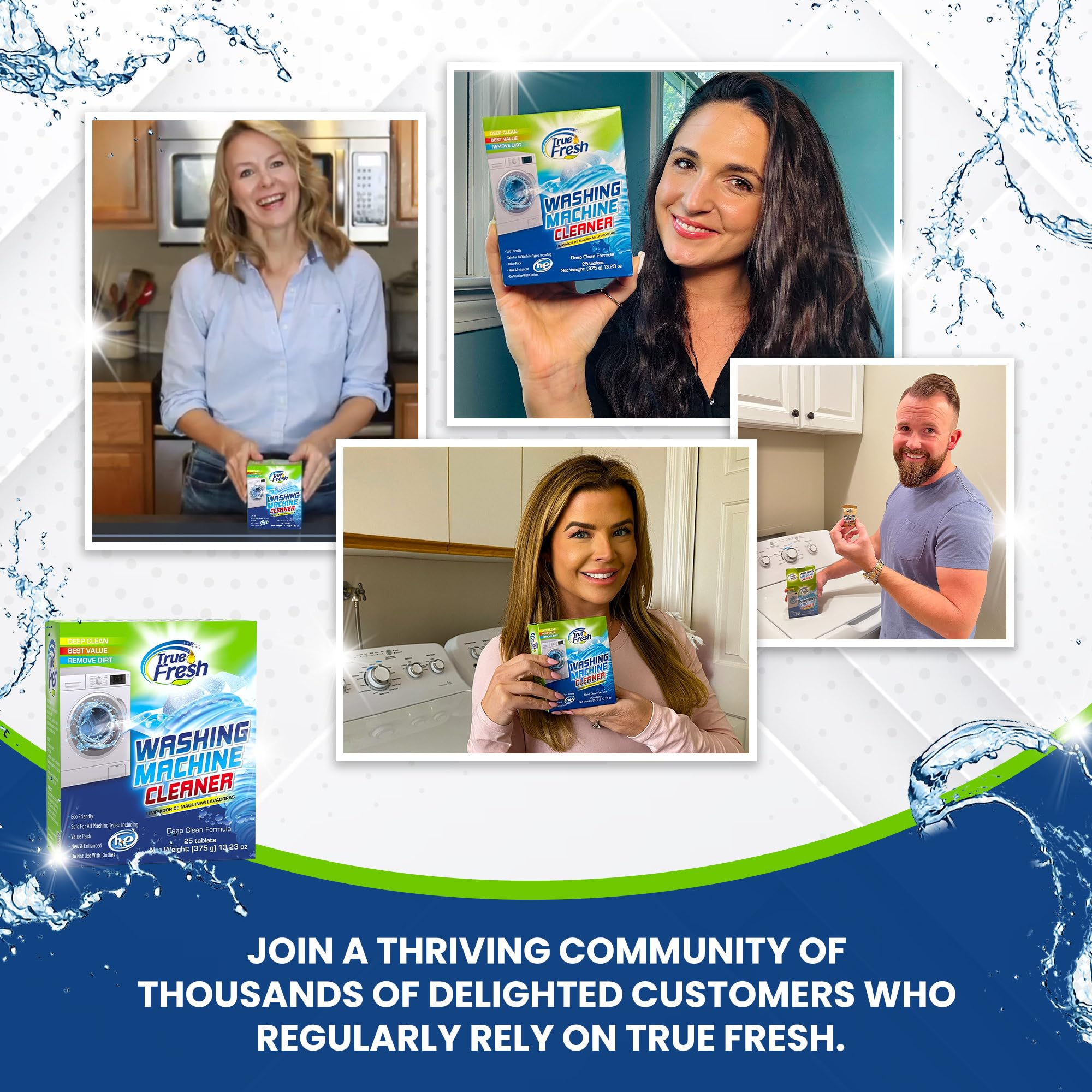 Washing Machine Cleaner & Dishwasher Cleaner Tablets - 48-Pack Bundle Compatible with Front Loader - Top Loader & He Machines and all Dishwashers Removes Buildup Lime Scales and residues - Septic Safe