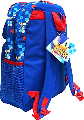 Sonic, Shadow, Tails & Knuckles The Hedgehog16 inch Large Backpack NEW, Blue, 16''