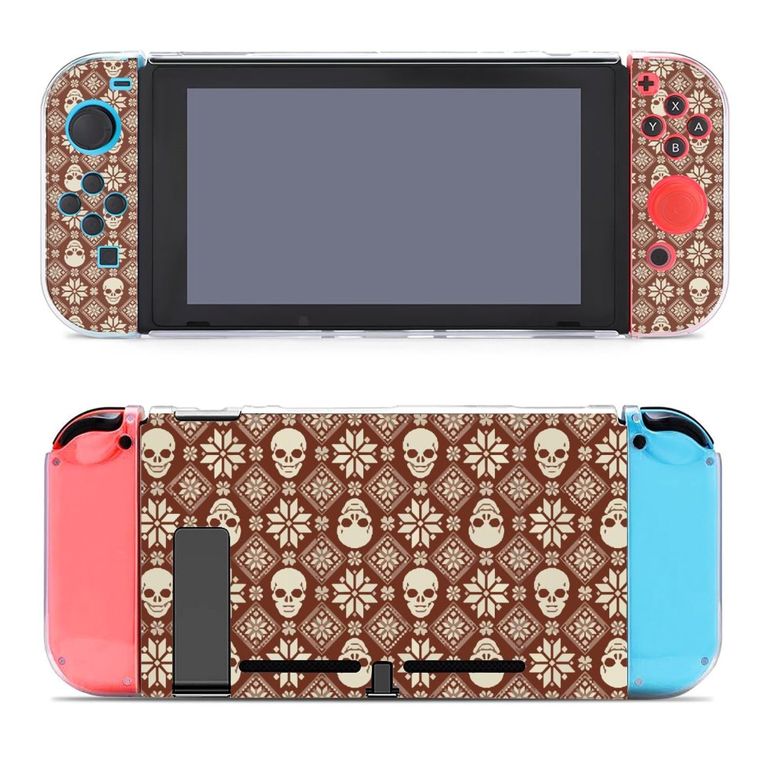 Cross Stitch Skull Pattern Protective Case Cute Design Hard Cases Cover Game Shell for Switch