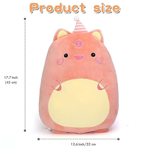 17.7'' Fox Plush Pillow for Girls, Cute Stuffed Animal Hugging Pillow, Soft Plush Toy, Cartoon Sleeping Pillow, Soft Plushie Doll Gifts