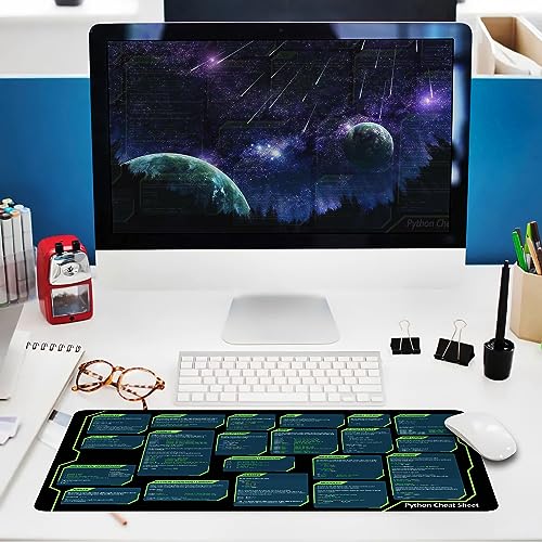 Python Cheat Sheet Mousepad For Beginner, Python Reference Guide Desk Mat, Python CheatSheet For Software Engineers, Gift For AI Programmer Desk Mat KMH