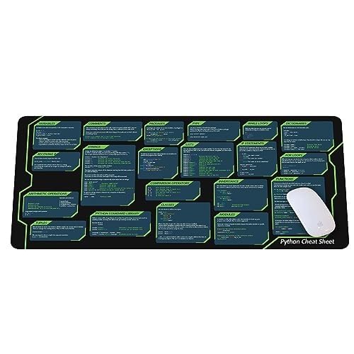 Python Cheat Sheet Mousepad For Beginner, Python Reference Guide Desk Mat, Python CheatSheet For Software Engineers, Gift For AI Programmer Desk Mat KMH