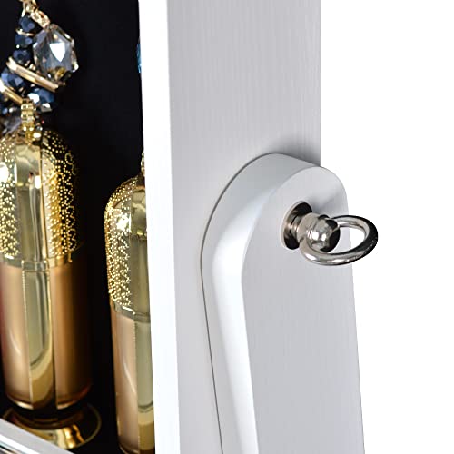 AnQuipet jewelry cabinet floor standing,freestanding jewelry cabinet with full- length mirror, Standing Mirror with Jewelry Storage for Bedroom