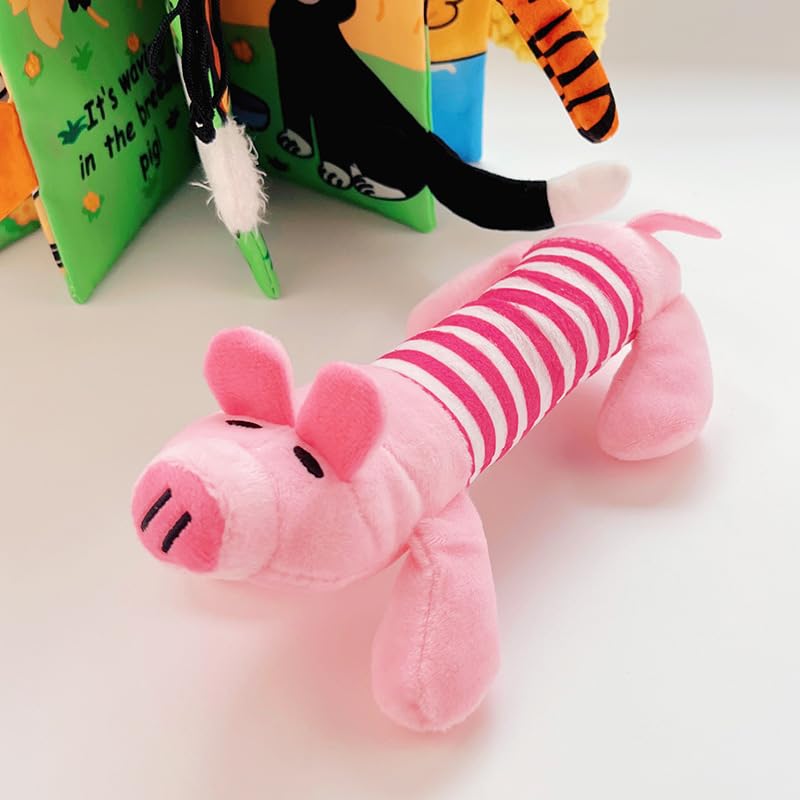 YASREKUYI 3PCS pet Dog cat Plush Cartoon Embroidery bite Resistant Decompression Duck Piglet Elephant Cute Vocal Toy Supplies