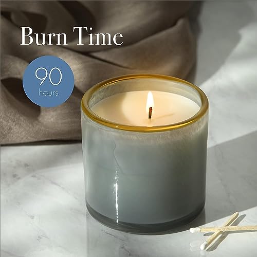 LAFCO New York Signature Candle, Sea & Dune - 15.5 oz, 2 Pack - 90-Hour Burn Time - Reusable, Hand Blown Glass Vessel - Made in The USA