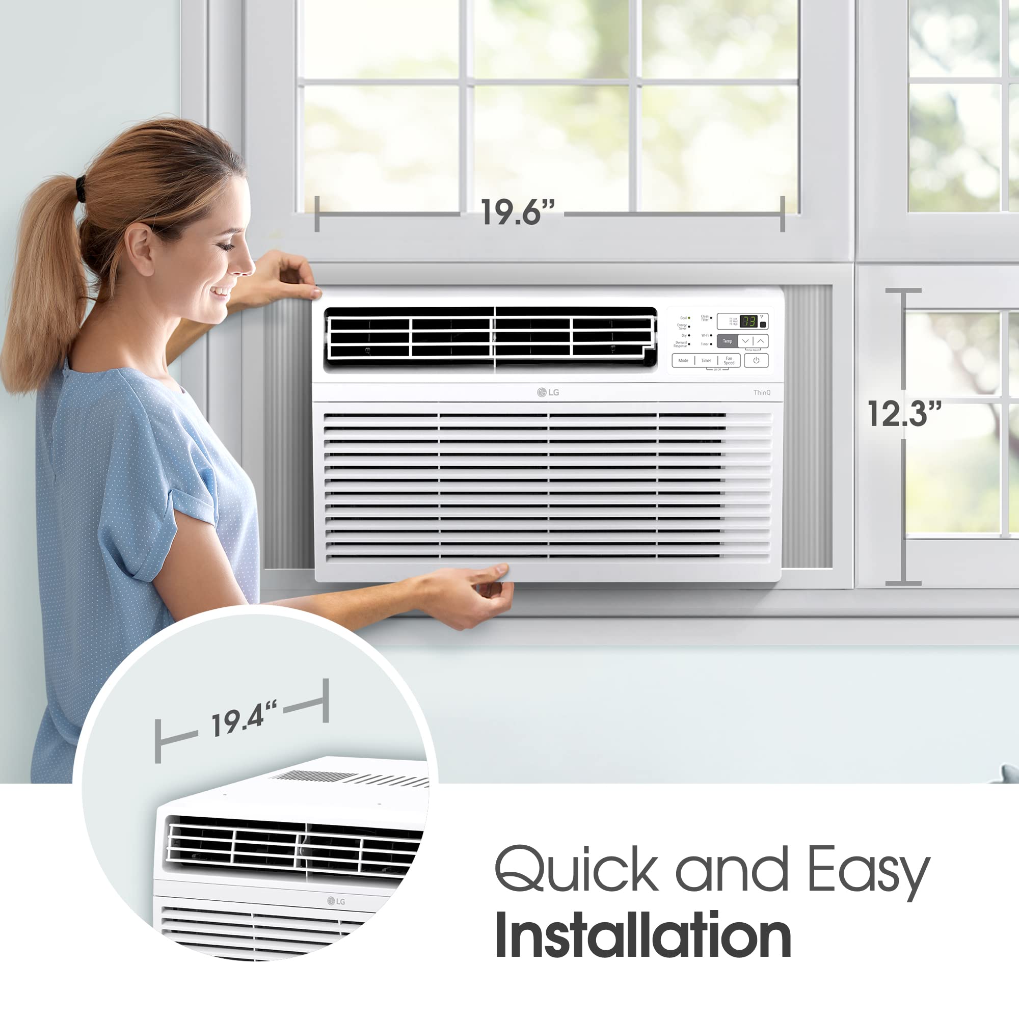 LG 10000 BTU Window Air Conditioners [2023 New] & 8000 BTU Window Air Conditioners 2023 New Remote Control WiFi Enabled App Ultra-Quite Washable Filter Cools 340 Sq. Ft