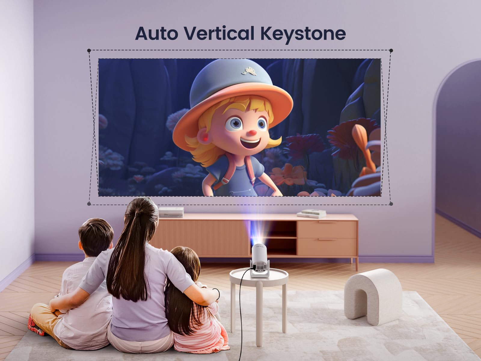 [Short Throw/Adjustable Stand]Mini projector with WiFi and Bluetooth, 2025 Upgrade Outdoor Portable Movie Projector 1080P, Auto Keystone, Home Projector for Phone/TV Stick/Laptop, WiMiUS S27 (White)
