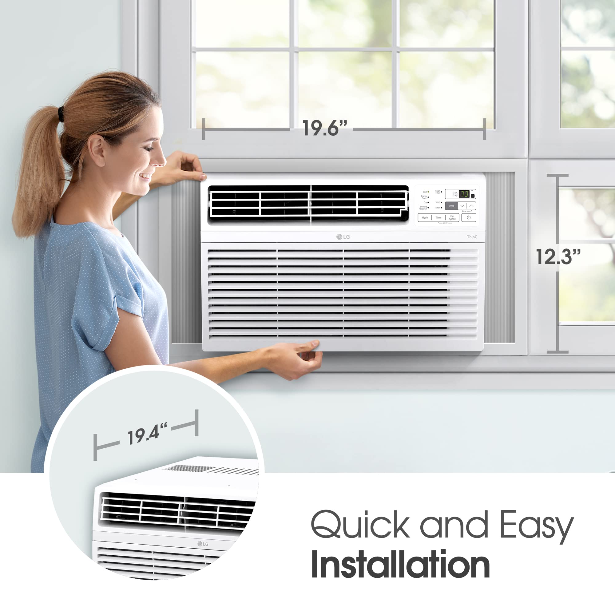 LG 10000 BTU Window Air Conditioners [2023 New] & 8000 BTU Window Air Conditioners 2023 New Remote Control WiFi Enabled App Ultra-Quite Washable Filter Cools 340 Sq. Ft