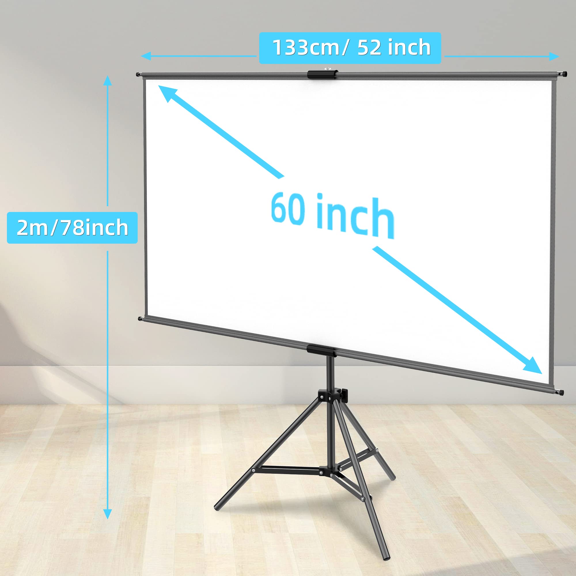 Small Portable Projector Screen Tripod Stand lejiada Mobile Projection Screen, Lightweight Carry & Easy Adjustablle for Schools Meeting Conference Indoor Outdoor Use,
