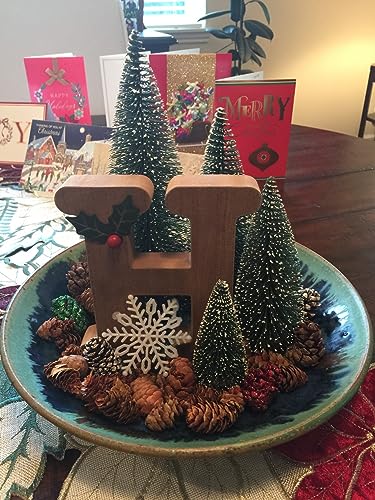 Small Christmas Tree - Christmas Table Decorations, Fake Flocked Xmas Tree Decor Mini Tinsel Christmas Tree for Kitchen Mantel Office Bedroom Window Table Top