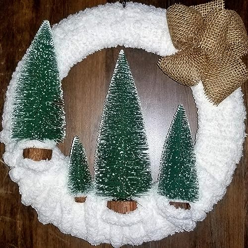 Small Christmas Tree - Christmas Table Decorations, Fake Flocked Xmas Tree Decor Mini Tinsel Christmas Tree for Kitchen Mantel Office Bedroom Window Table Top