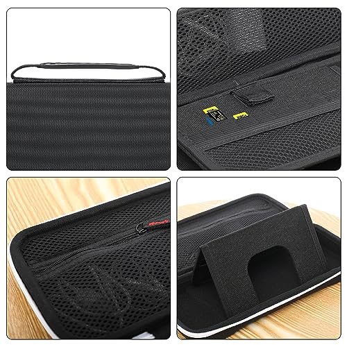 ADVcer Rog Ally Handheld Case, Waterproof EVA Hard Shell Protective Travel Case with Inner Transformable Game Console Stand, Flannel Soft Lining, Double Zipper, Carrying Handle for Rog Ally 7" (White)
