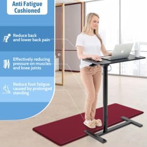 StepLively Kitchen Mat, 2 PCS Kitchen Rugs, Cushioned Kitchen Mats for Floor, Anti-Fatigue Mat, Kitchen Rug Set, Non-Skid Standing Mat for Kitchen, Office, Sink, 17.3"×30"+17.3"×47", Red