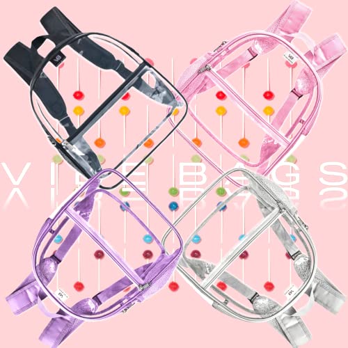 Clear Backpack Stadium Approved, Heavy Duty Small Transparent Backpack For Boys, Girls, Adults β School, Work, Festival, Concert Backpack β Ultra Soft PVC Plastic, Upgraded Under 12x12x6" (Jet Black)