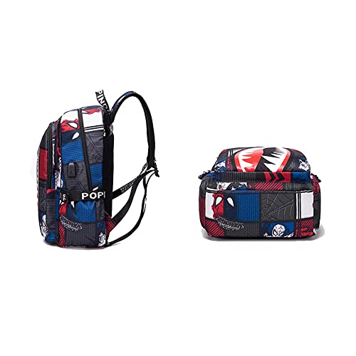 EFBJIXY Kids Backpack Shark Bookbags Boys Schoolbag With USB Lightweight Water Resistant (red)