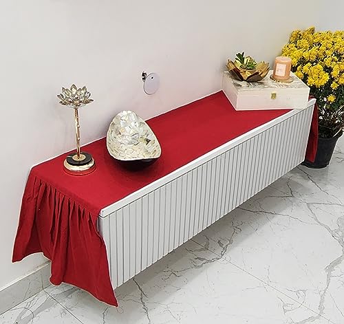 Throw Pillow Red Modern TV Console Unit Runner/TV Cabinet Cover Diwali Festival Decor (3 Feet TV Console(14x48 Inches))